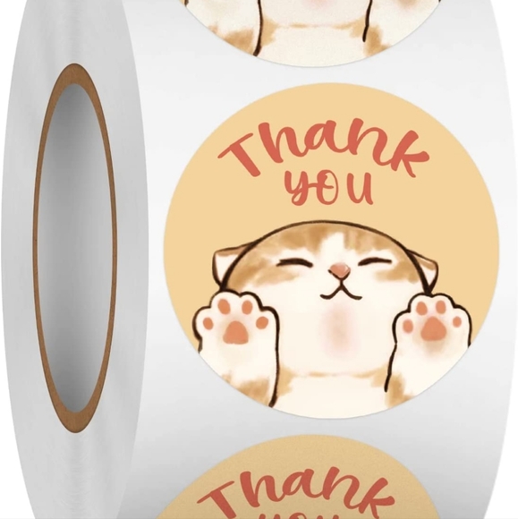Office | 10 Count Kawaii Thank You Cat Stickers | Poshmark